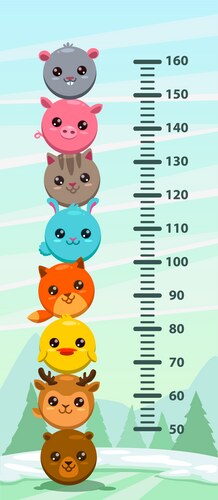 Kids Height Chart - Cartoon Characters – Royalty-Free Vector | VectorStock