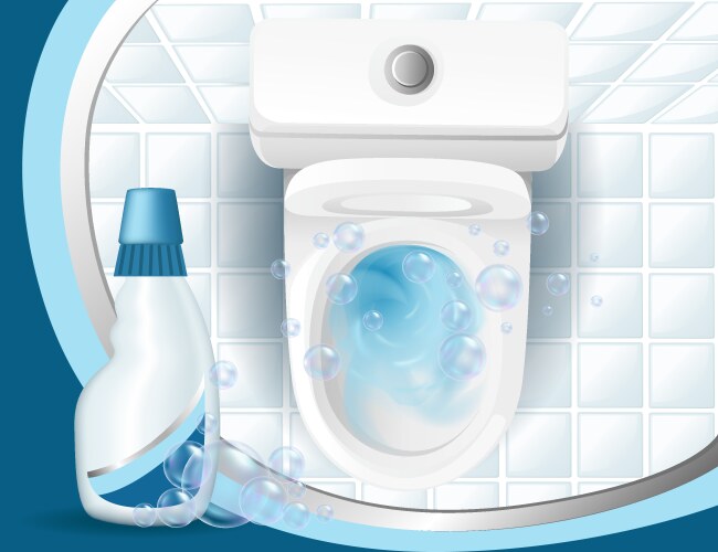 Realistic templates package for bottles toilet Vector Image