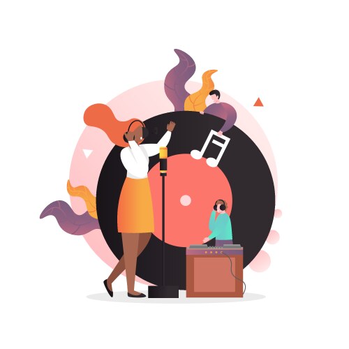 Female singer singing Royalty Free Vector Image