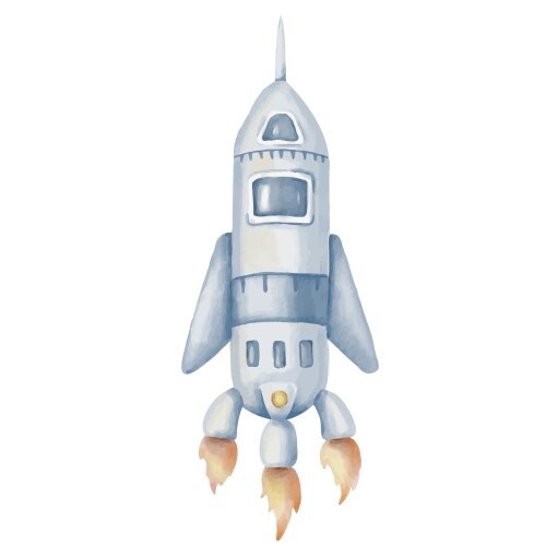 Rocket launching spaceship in space Royalty Free Vector