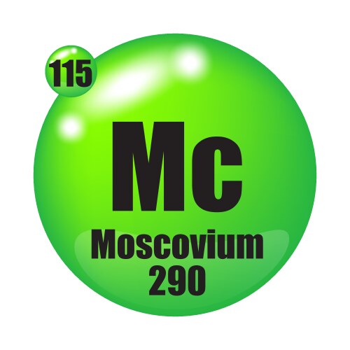 Moscovium icon mc chemical element atomic number Vector Image