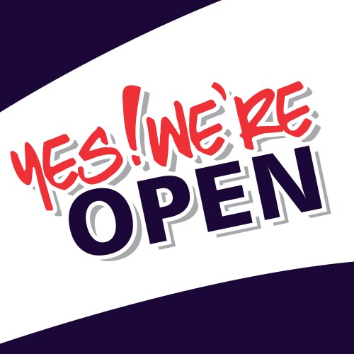 Welcome we are open chalkboard sign Royalty Free Vector