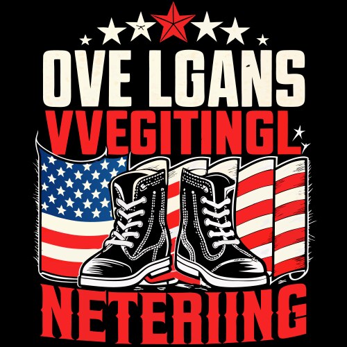 American veteran us maps boots and weapon Vector Image