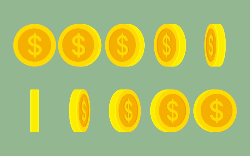 Coin with christmas tree animation sprite sheet Vector Image