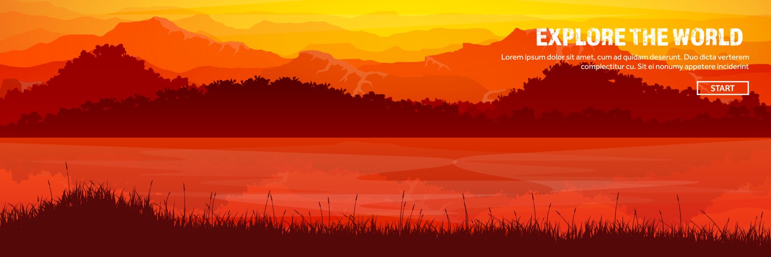 Mountains forest woodland background Royalty Free Vector