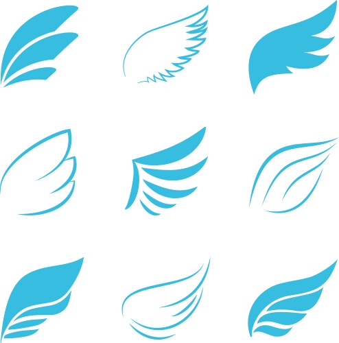 Blue fire wings Royalty Free Vector Image - VectorStock