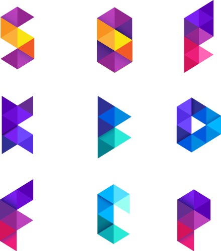 Blue geometry letter d logo design Royalty Free Vector Image