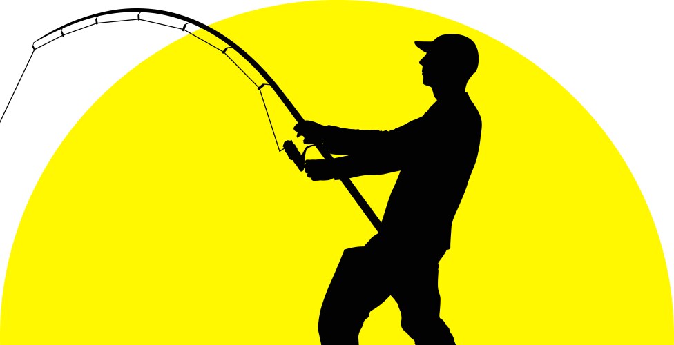 Angler silhouette Royalty Free Vector Image - VectorStock