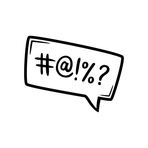 Comic swear speech bubble hate angry talk curse Vector Image