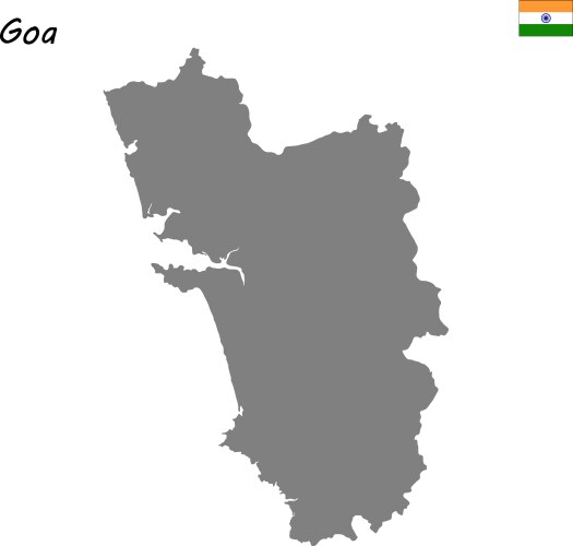 Goa Map - Grey Outline Royalty Free Vector Image