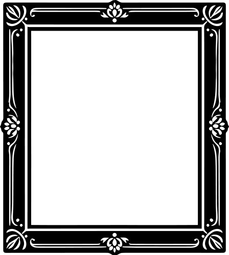 Rectangle floral frame silhouette isolated Vector Image