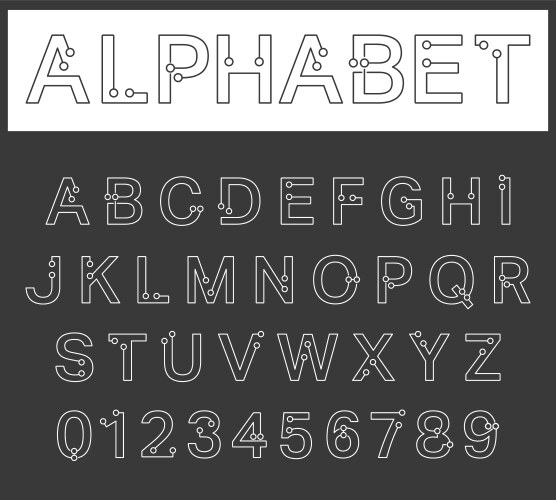 Simple monochrome hand drawn font complete abc Vector Image