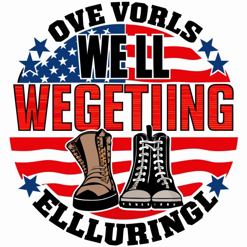 American veteran us maps boots and weapon Vector Image