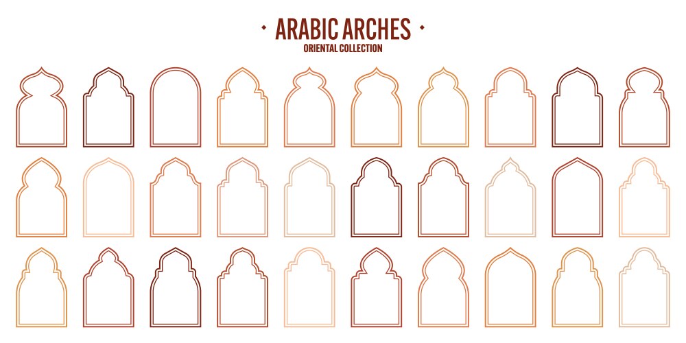 Islamic frames oriental style objects arabic Vector Image