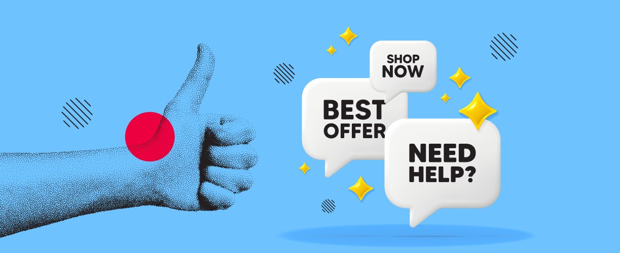 Need help symbol support service sign speech Vector Image