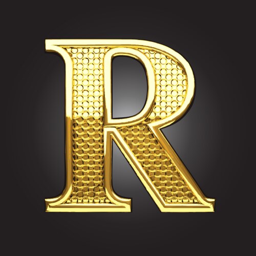 Golden font type letter g Royalty Free Vector Image