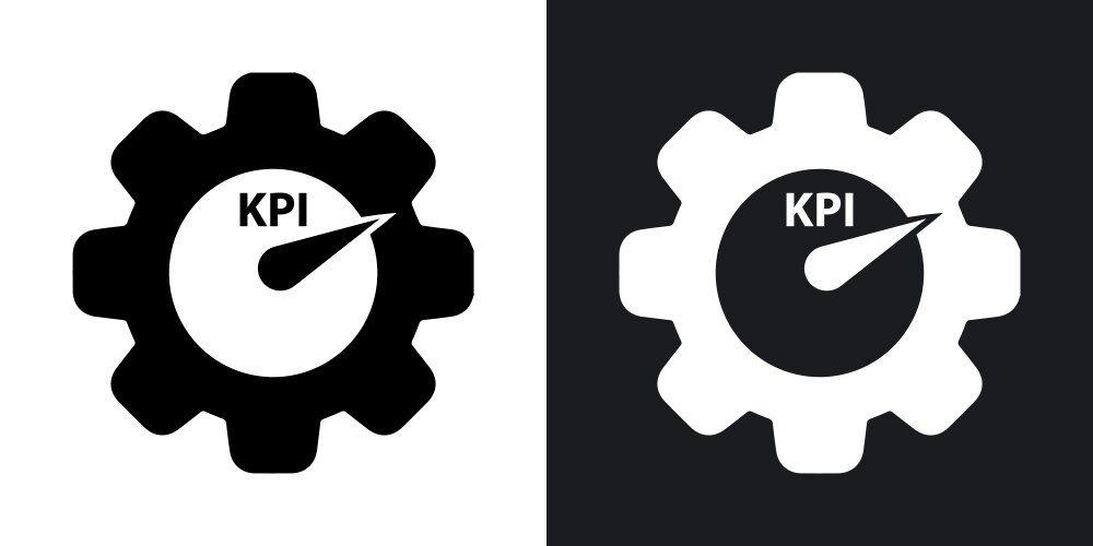 Kpi icon set on white background Royalty Free Vector Image