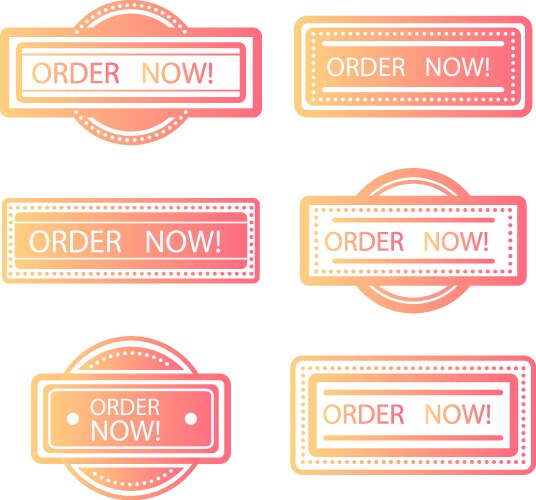 Order now sticker collection Royalty Free Vector Image
