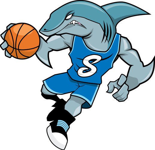 Shark baseball mascot Royalty Free Vector Image