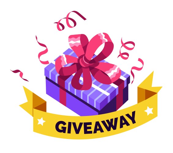 Gift box giveaway isolated icon social media Vector Image