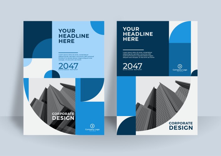 Annual report template simple document financial Vector Image