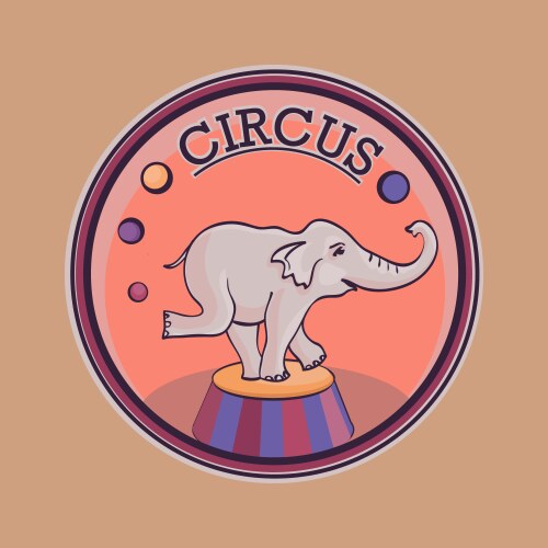 Hand drawn circus lable Royalty Free Vector Image