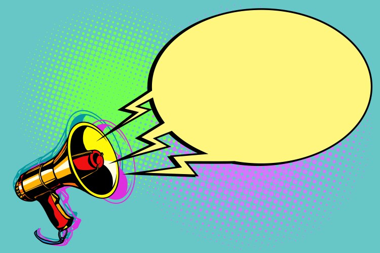 Loudspeaker megaphone advertising announcement Vector Image