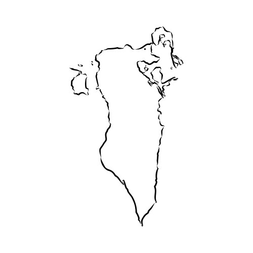Simple outline map of bahrain silhouette Vector Image