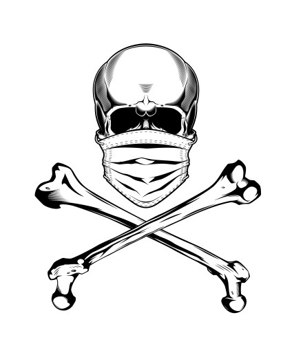 Skull in the diving mask Royalty Free Vector Image
