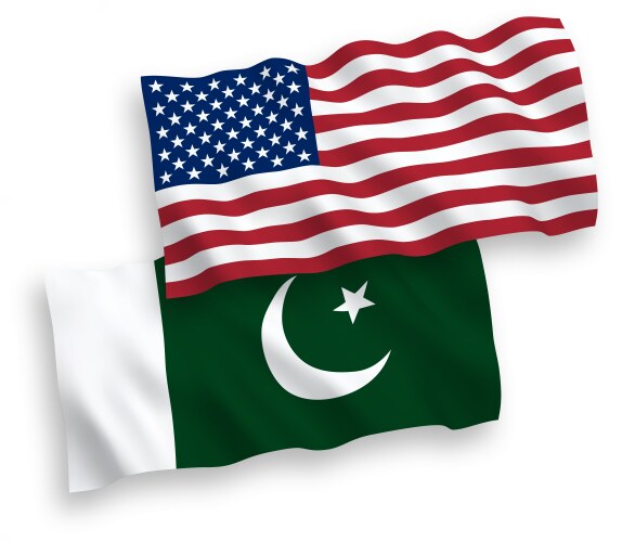 Flags of montenegro and pakistan on a white Vector Image