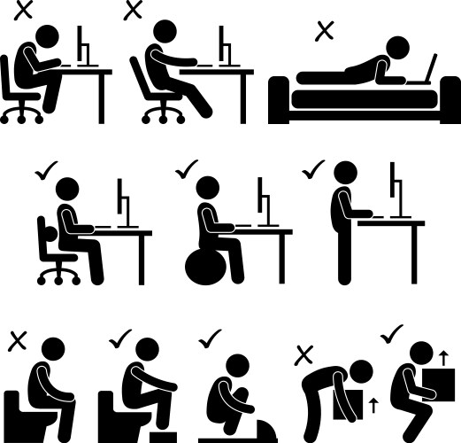 Man person basic body language posture stick Vector Image