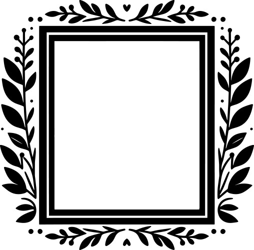 Rectangle floral frame silhouette isolated Vector Image