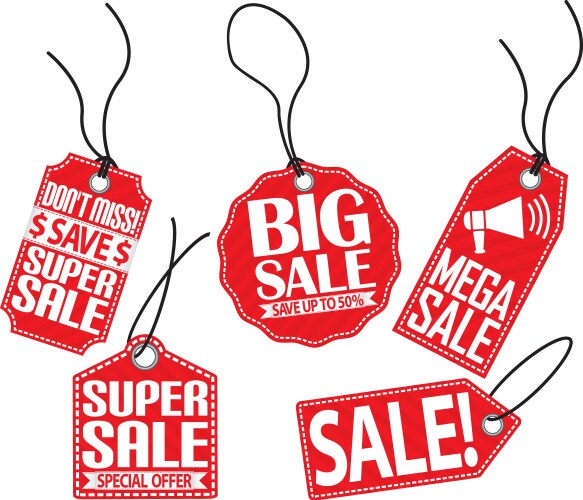 Sale tags Royalty Free Vector Image - VectorStock