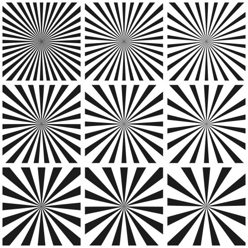 Vintage sun rays monochrome star burst design Vector Image