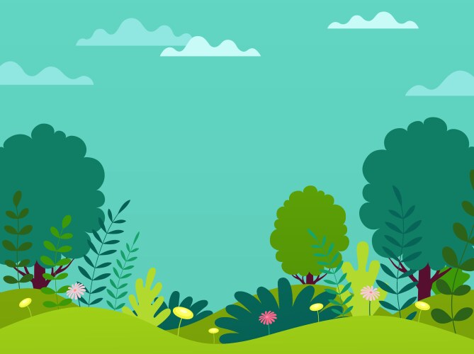 Spring landscape in flat style Royalty Free Vector Image