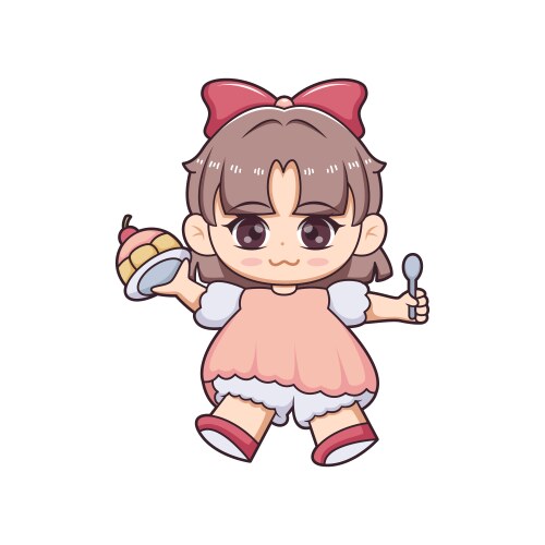 Chibi anime character design Royalty Free Vector Image