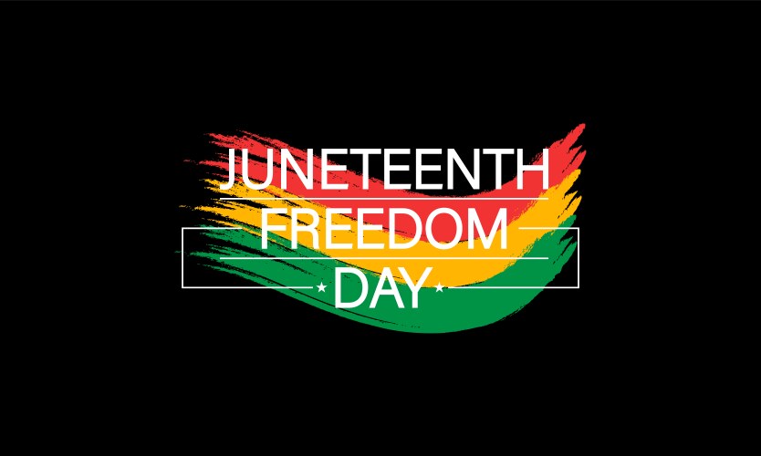 Honoring juneteenth beautiful text design Vector Image