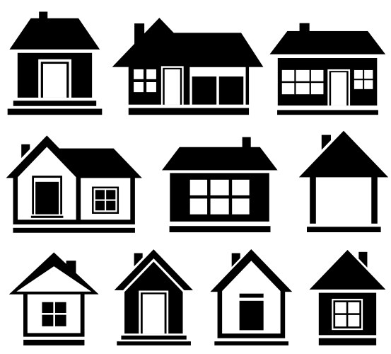 House icons Royalty Free Vector Image - VectorStock