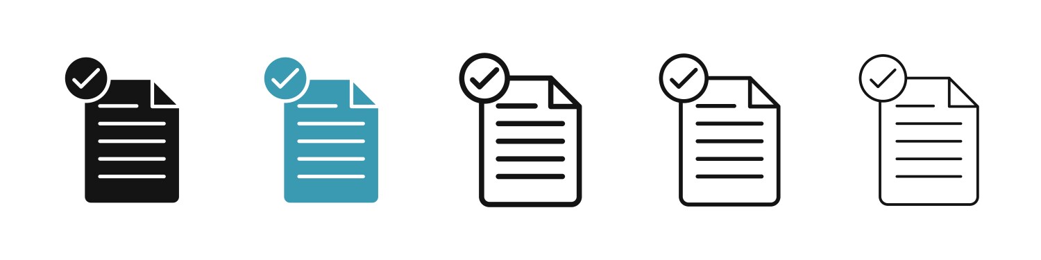 Document accept icon Royalty Free Vector Image