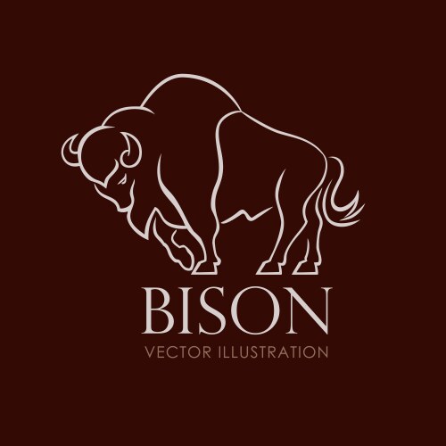 Bison Emblem Badge Logo Royalty Free Vector Image