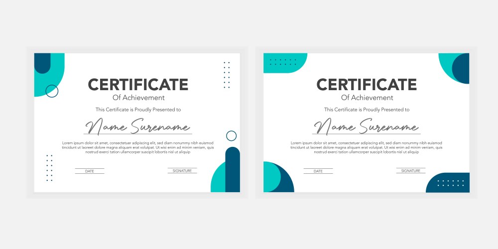 Flat design modern certificate set template Vector Image