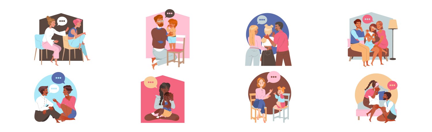 Kid Talking to Adult Vector Images (over 1,600)