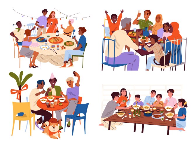 People in restaurant Royalty Free Vector Image