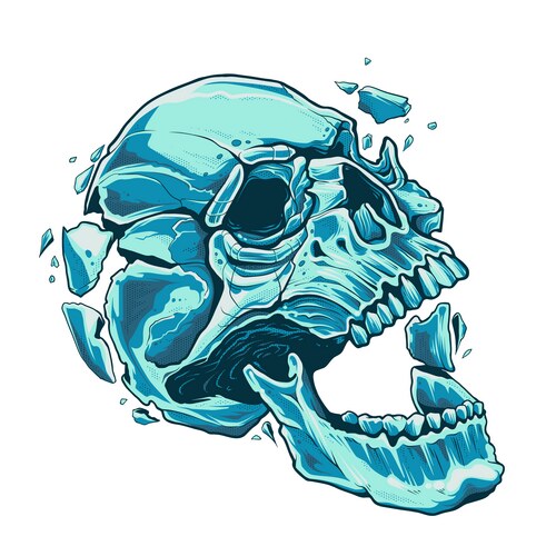 Skull in vr glasses Royalty Free Vector Image - VectorStock