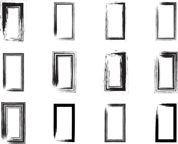 Horizontal rectangle shape bold brush stroke Vector Image