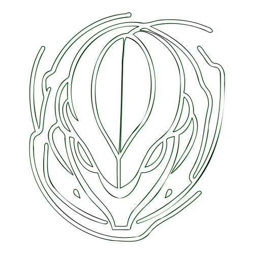 Alien outline sketch green Royalty Free Vector Image