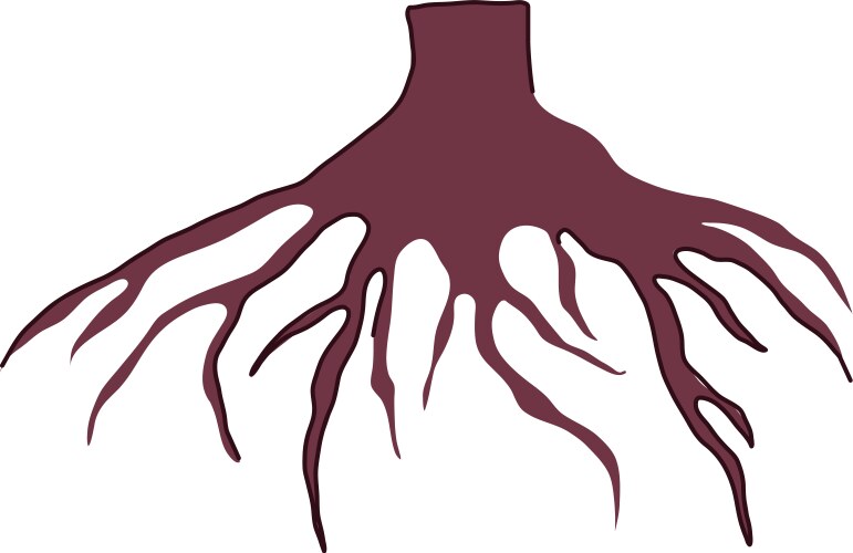 Trunk tree root cartoon Royalty Free Vector Image