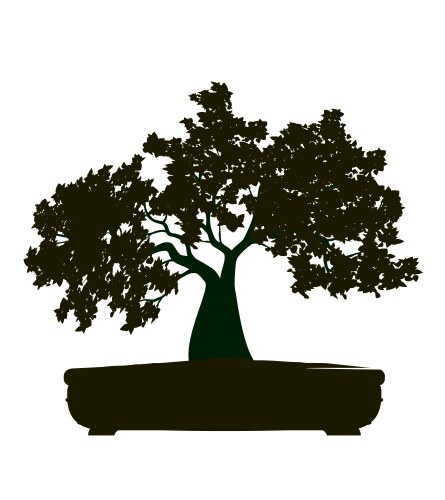Shape of tree with leaves and roots outline Vector Image