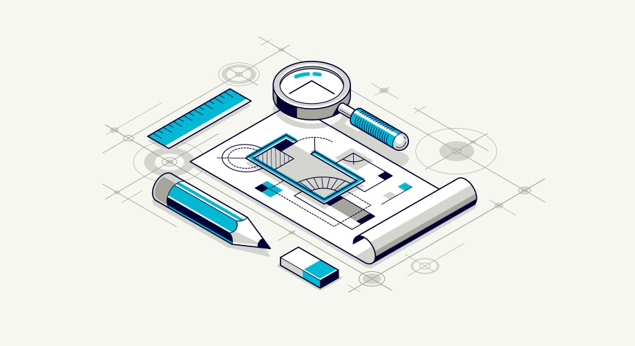 Engineering project concept paper document Vector Image