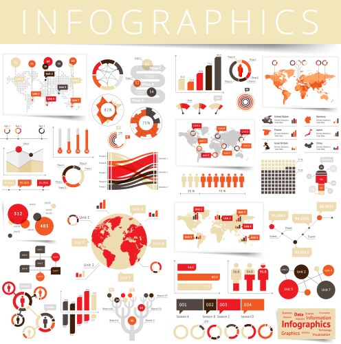 Vintage infographics with data icons Royalty Free Vector